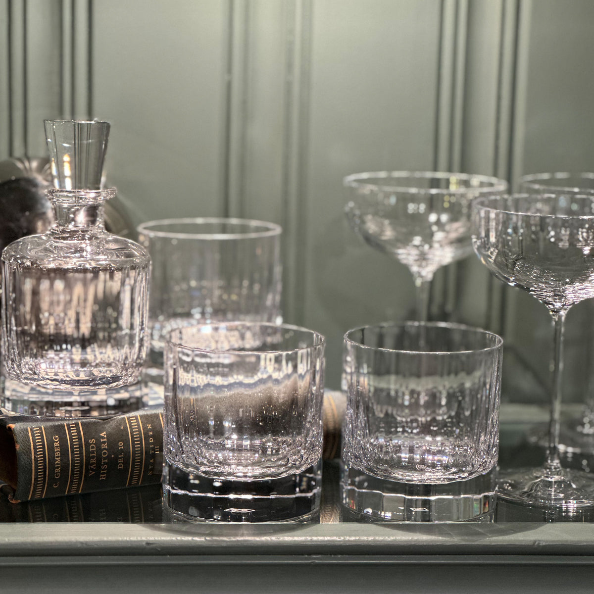 Fluted Small Coup Glass – Federal & Black